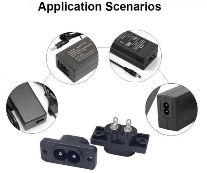 C8 IEC Sockets Electrical Straight AC Inlet Socket Male Black