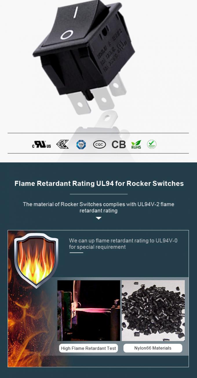 Custom 16a 250v Rocker Switches 2 Position With Solder Terminal 4 Pin