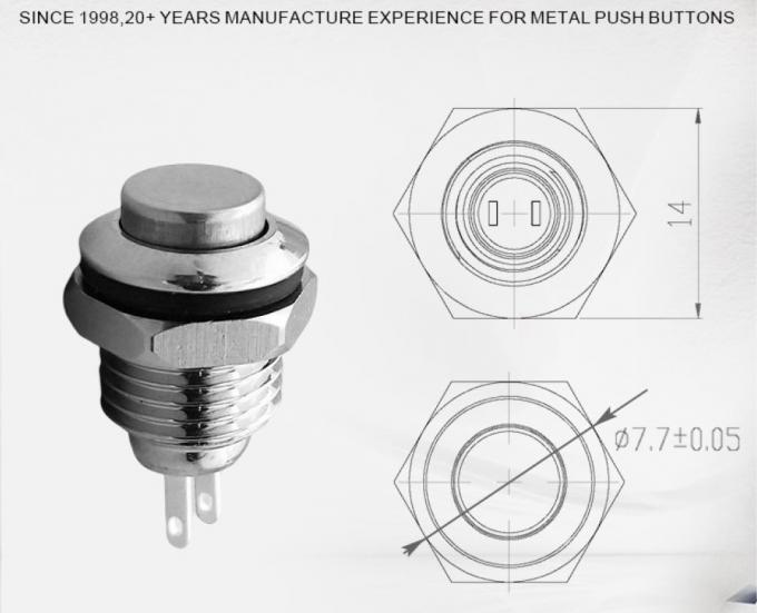 Metal Small Latching Push Button Switch On Off 10mm Push Button Switch