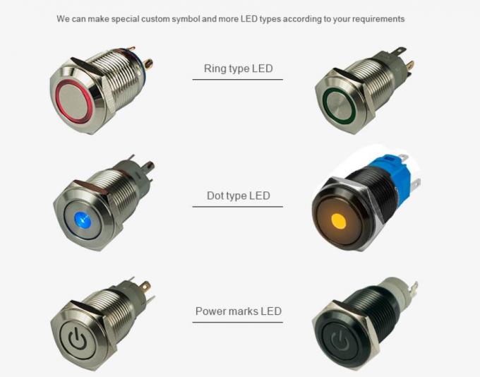 Metal Small Latching Push Button Switch On Off 10mm Push Button Switch