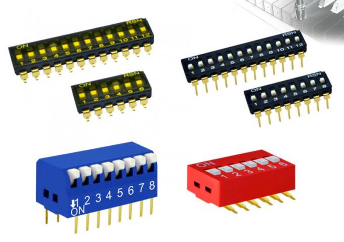 SPST 8 Position Through Hole DIP Switches SMT SMD 2.54mm Terminal Pictch