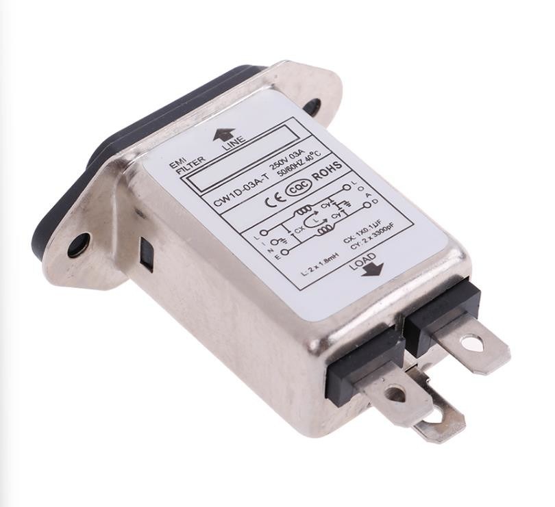 IEC C14 3 Phase AC EMI Filter Compact Screw Type Branded Boxes