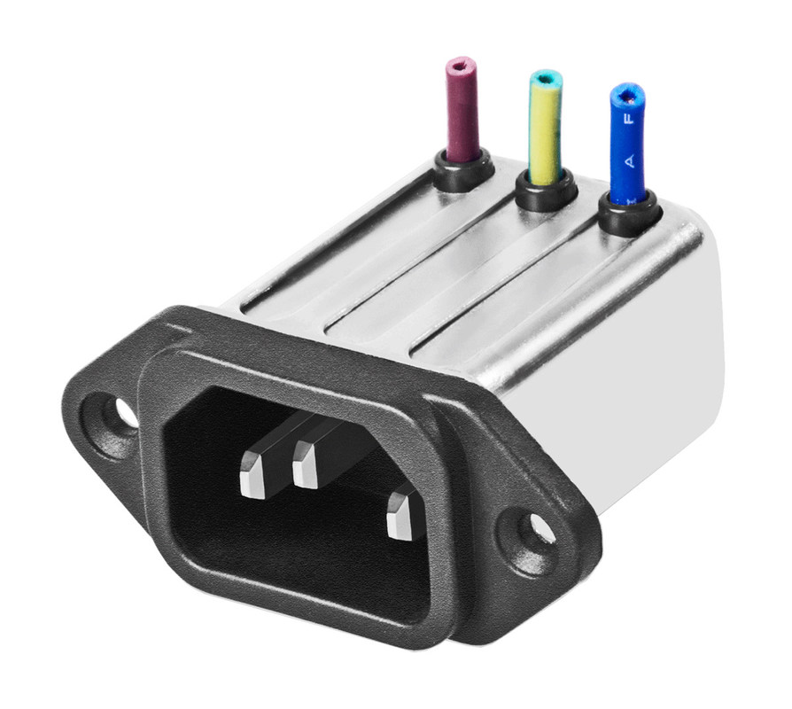 C14 IEC AC EMI Filter 6A 250V AC Power Entry Modules 3 Phase