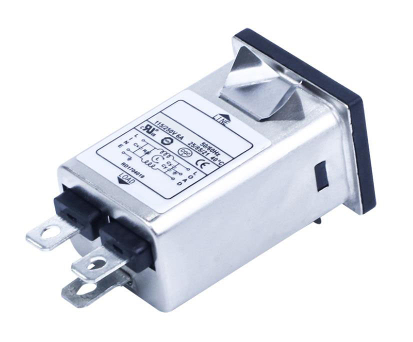 115V / 250V RFI EMI Filter For AC Power Supply IEC Socket Power Filters