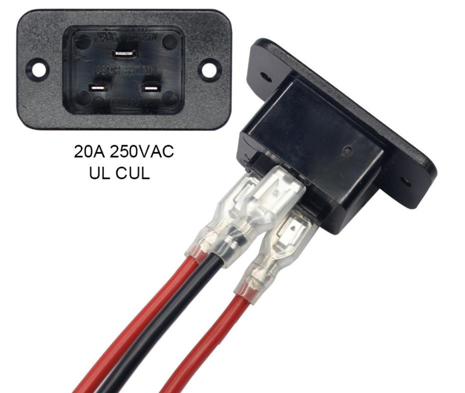 C20 IEC Sockets Screw Mounted C19 Male Female Power Socket 16A