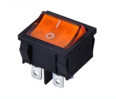 6A 250VAC 10A 125VAC Square Rocker Switch 4 PIN With Solder Terminal