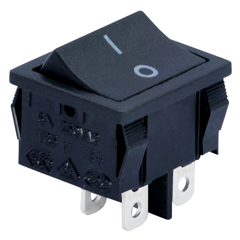6A 250VAC 10A 125VAC Square Rocker Switch 4 PIN With Solder Terminal