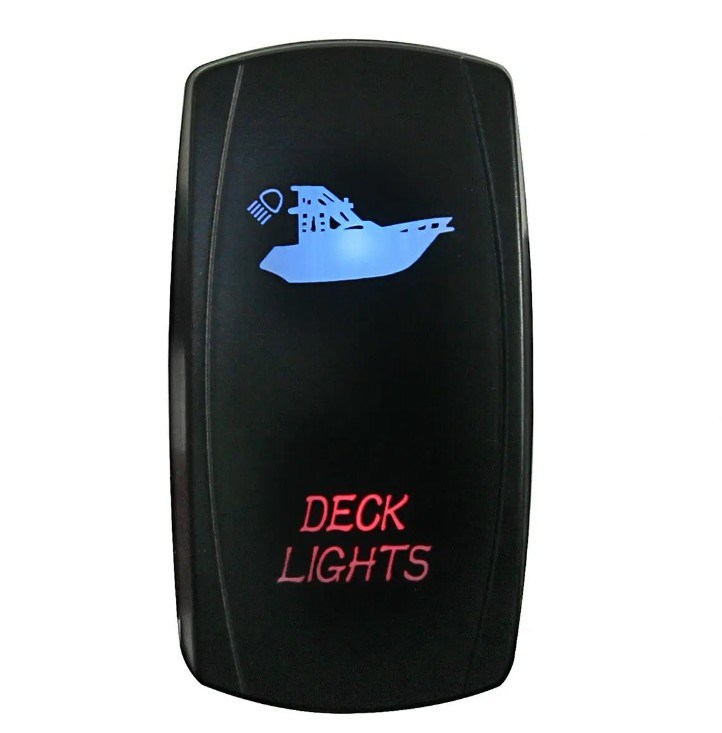 Blue LED 5 Pin Driving Lights Rocker Switch On-Off LED Light BAR 20A ...