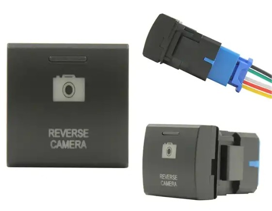 Custom Logo DC 12V 3A Reverse Camera LED Push Button Switch For Toyota ...